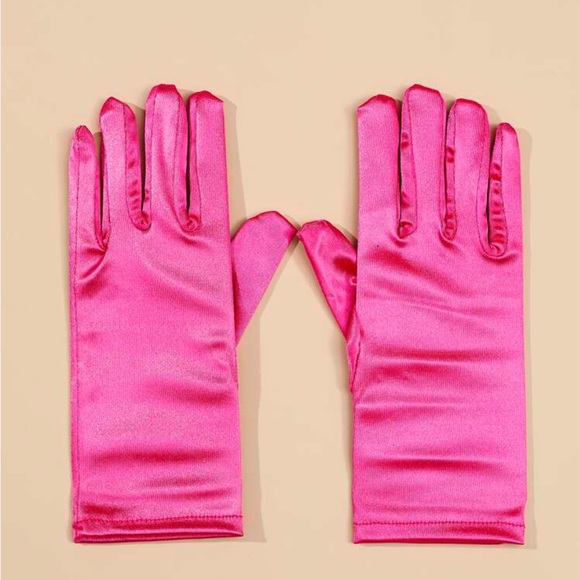 unb | Accessories | Hot Pink Short Satin Gloves One Size Nwt | Poshmark